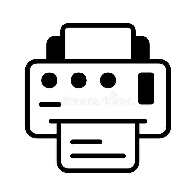 Printer stock vector. Illustration of office, glyph - 338953966