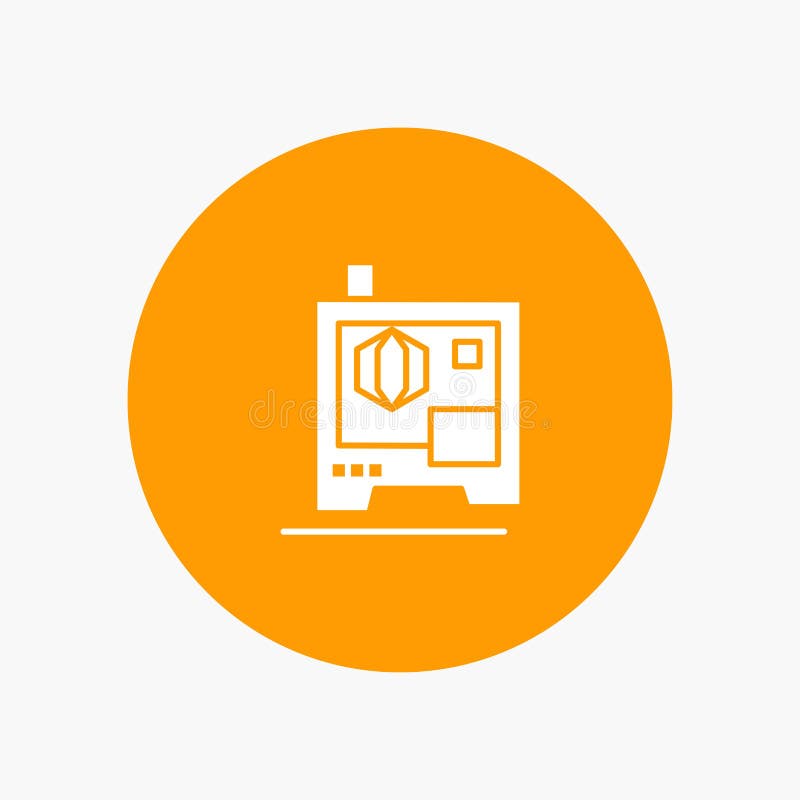 Printer, Printing, 3d, Scanner White Glyph Icon Stock Vector ...