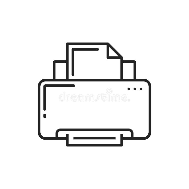 Printer Printing Device Isolated Outline Icon Stock Vector ...