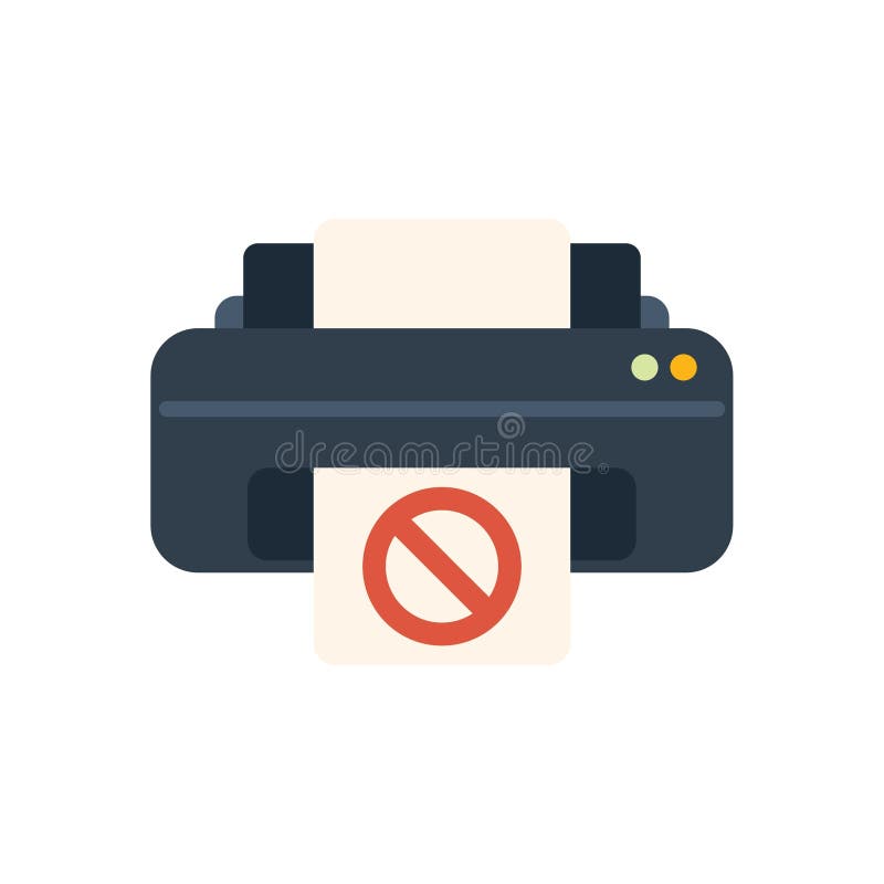 Printer Printing Forbidden Symbol on Paper Stock Illustration ...