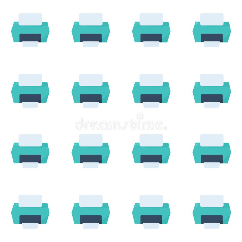 Printer Printing Photo File Pattern Elements Fax Stock Vector ...