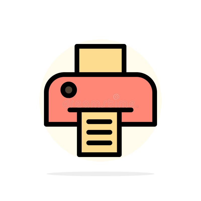 Printer, Printing, Print Abstract Circle Background Flat Color Icon ...