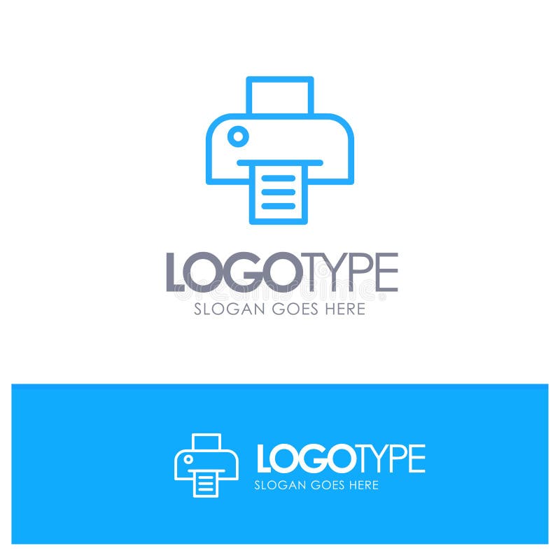 Printer, Printing, Print Blue Outline Logo Place for Tagline Stock ...