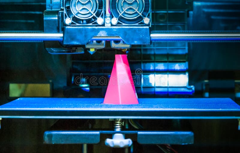 Printer Printing Red Shapes Close-up Stock Image - Image of electronic ...