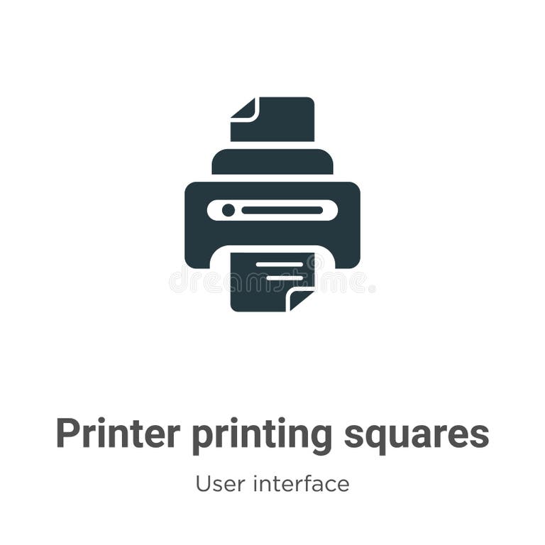 Printer Printing Squares Vector Icon on White Background. Flat Vector ...