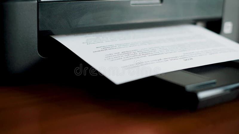 Printing a Document on the Printer. Stock Footage - Video of document ...