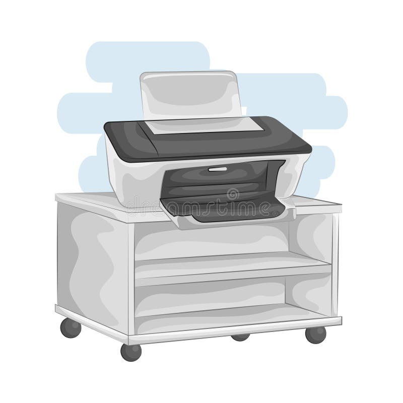 This Printer Has a Modern Design. Flat Vector Illustration Stock ...