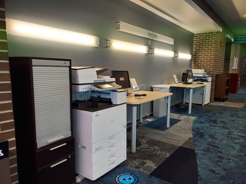 Printer and scanner area editorial photo. Image of wood - 207030401