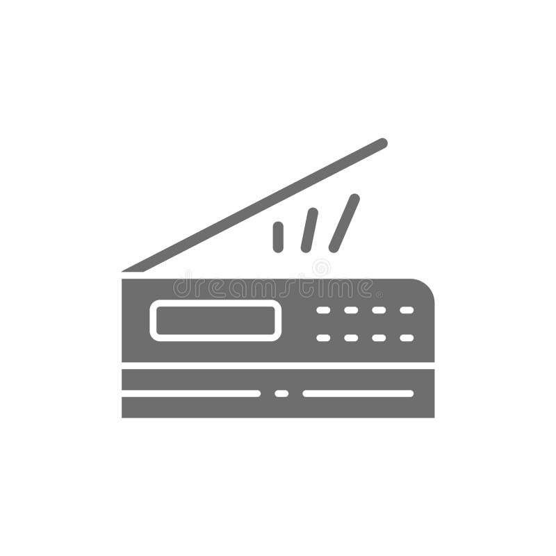 Printer, Scanner, Copier Grey Icon. Isolated on White Background Stock ...