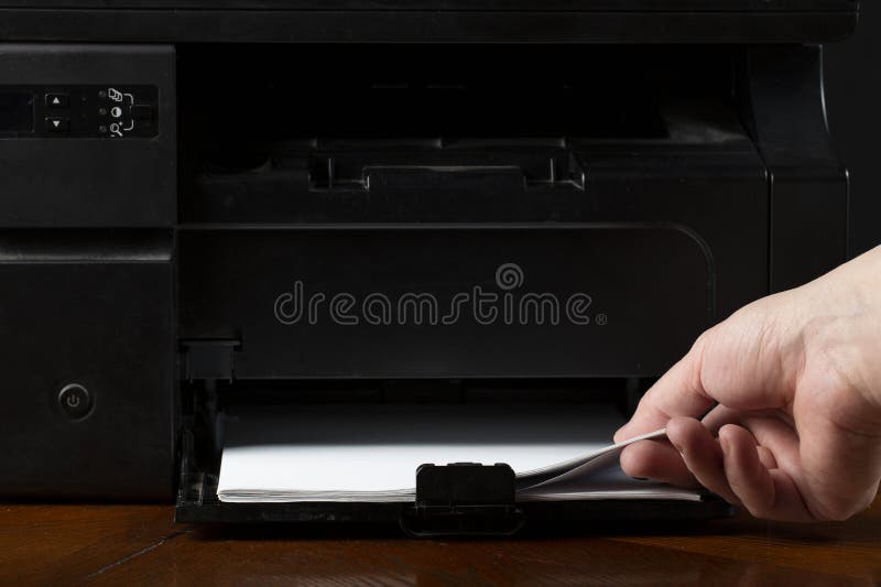 Printer and Scanner on a Dark Background.Combo Stock Photo - Image of ...