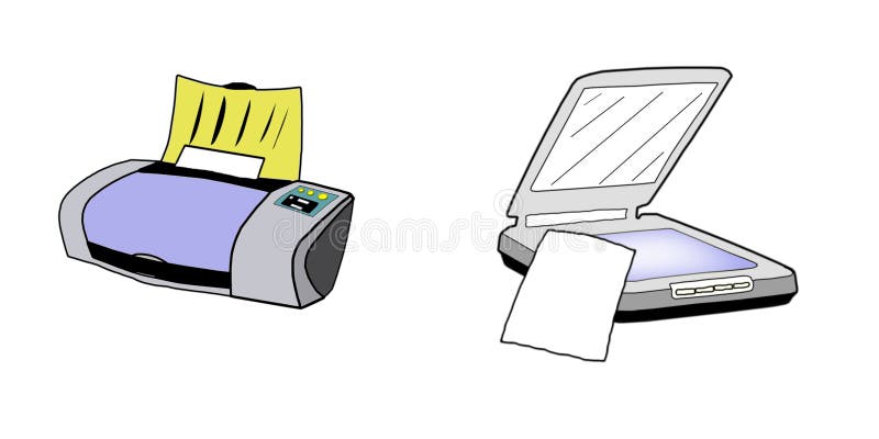 Printer and Scanner Illustration, Isolated Stock Illustration ...