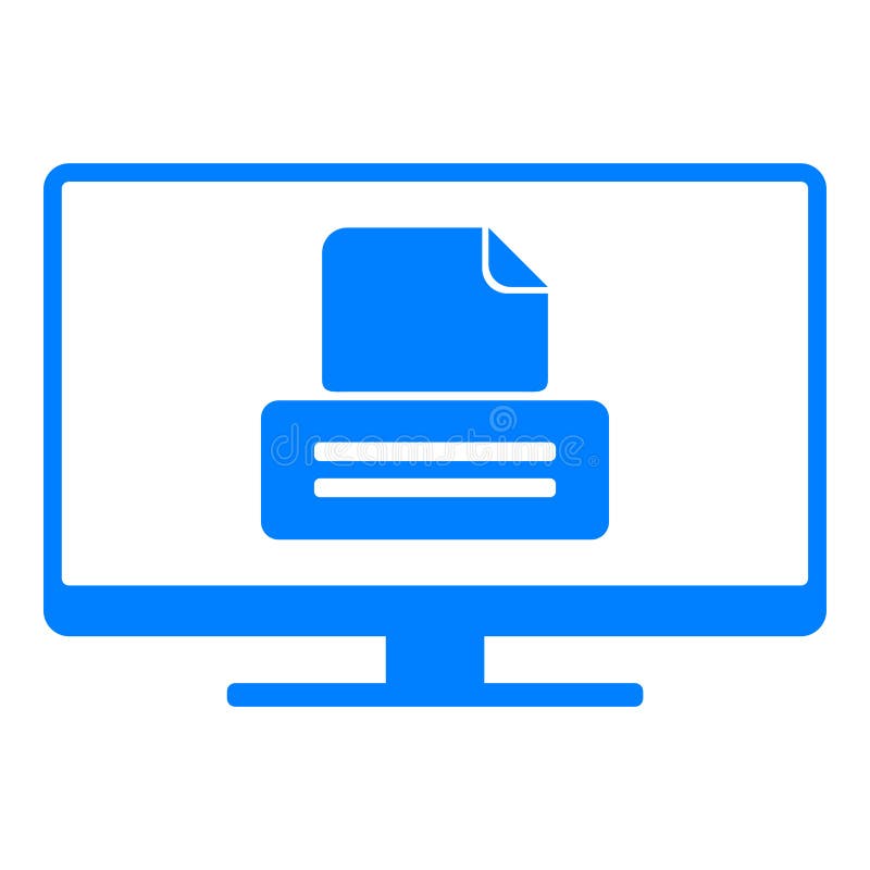 Printer and screen stock vector. Illustration of vector - 165729567