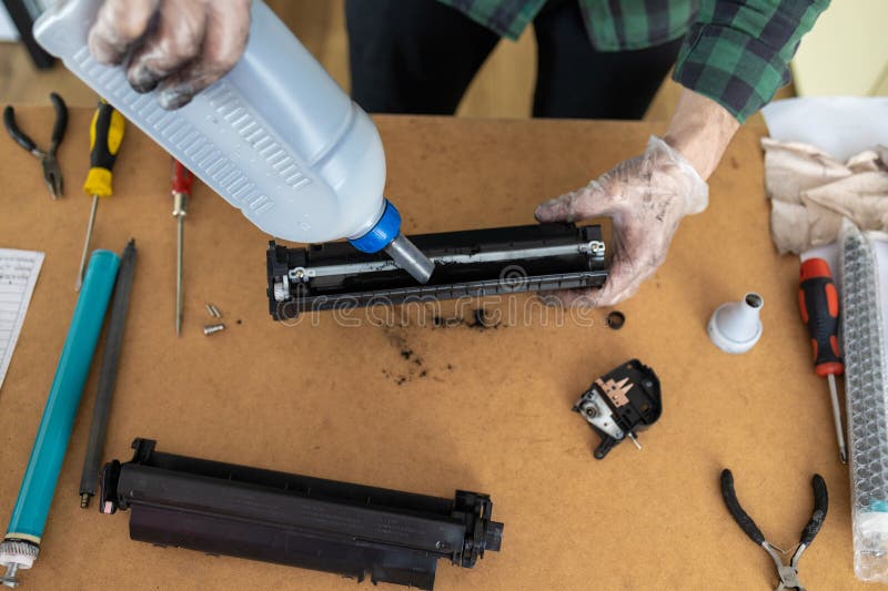 Printer Service Concept. Disassembly of the Printer Cartridge for Its ...