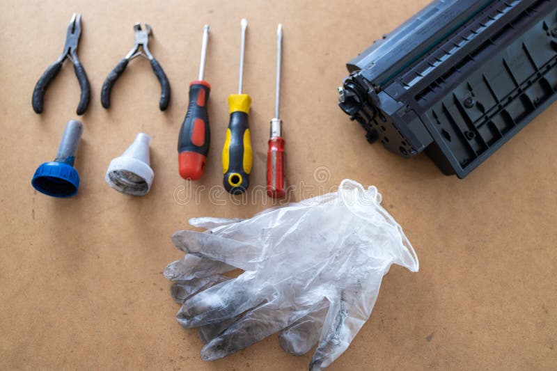 Printer Service Concept. Disassembly of the Printer Cartridge for Its ...