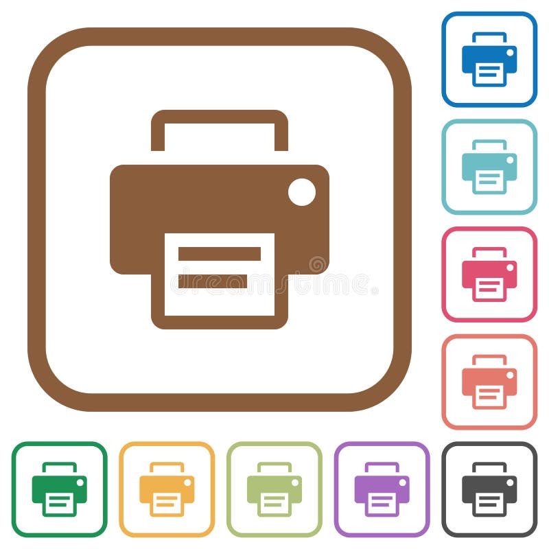 Printer simple icons stock vector. Illustration of equipment - 186567744