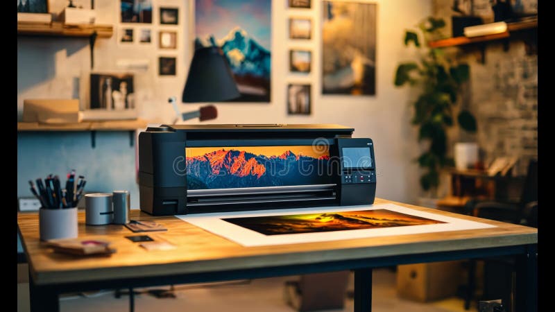 A Printer Sits Atop a Wooden Table, Ready for Use Stock Video - Video ...