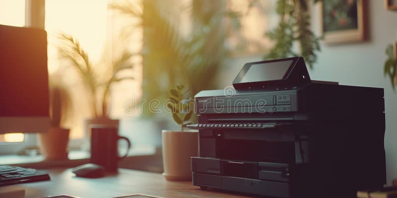 A Printer Sits on Top of a Desk Next To a Computer. Perfect for Office ...