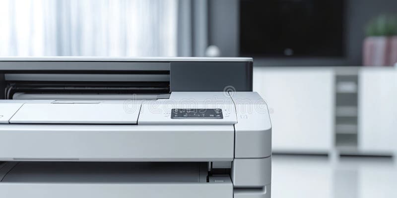 A Printer Sitting on a White Table, Ready for Use Stock Image - Image ...