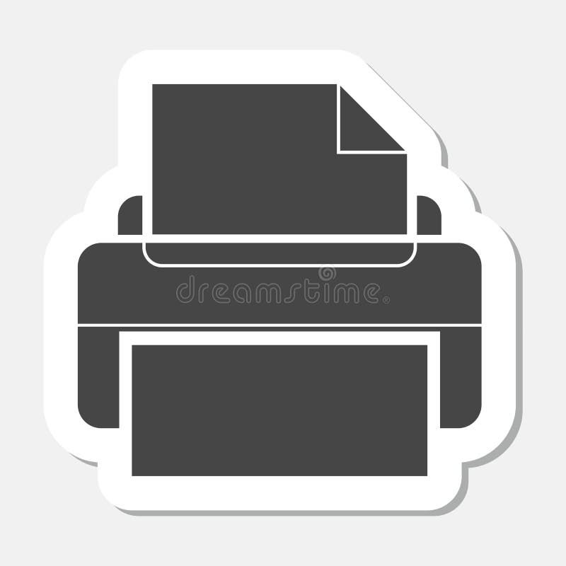Printer Sticker Logo Design Simple Template Illustration Stock Vector ...