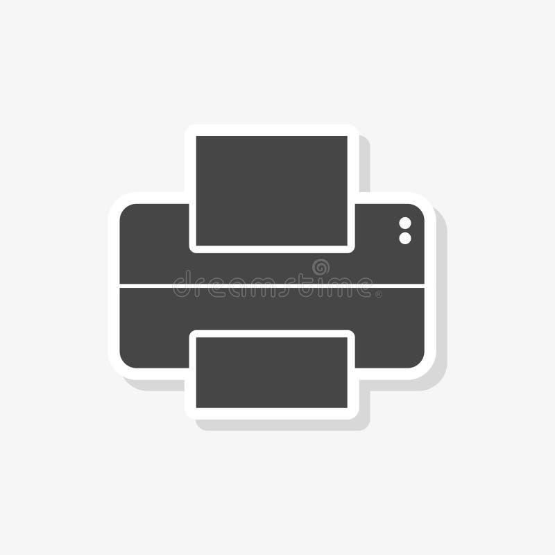 Printer Sticker Logo Design Simple Template Illustration Stock Vector ...