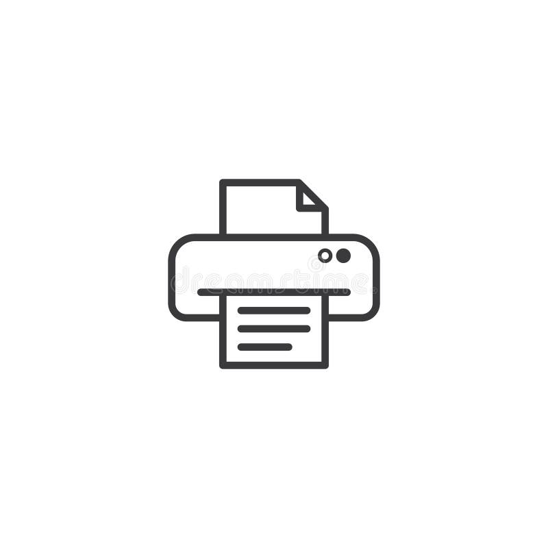 Printer Symbol Icon. Pixel Perfect Outline Line Style Template. Stock ...