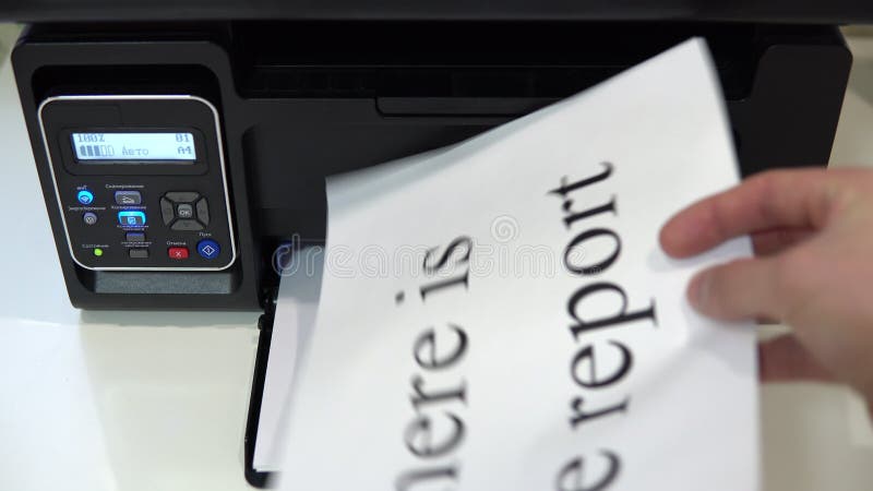 The Printer on the Table Printed the Text Where is the Report on a ...