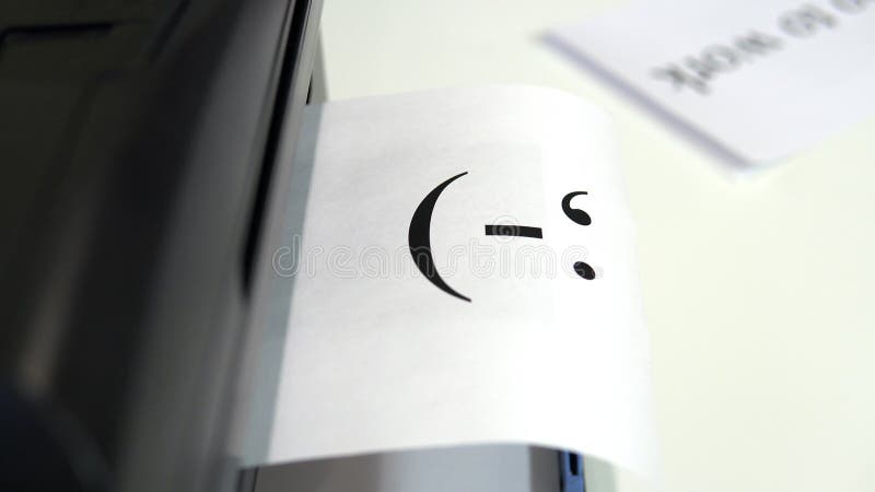 The Printer on the Table Printed a Winking Smiley Face on a Piece of ...