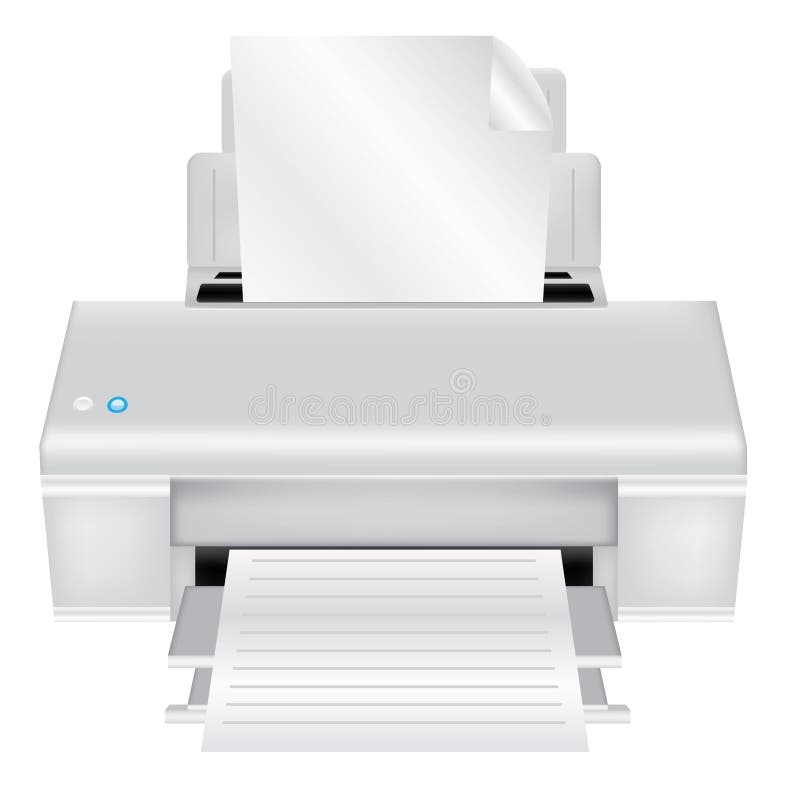 Printer with Paper Vector Illustration Stock Vector - Illustration of ...