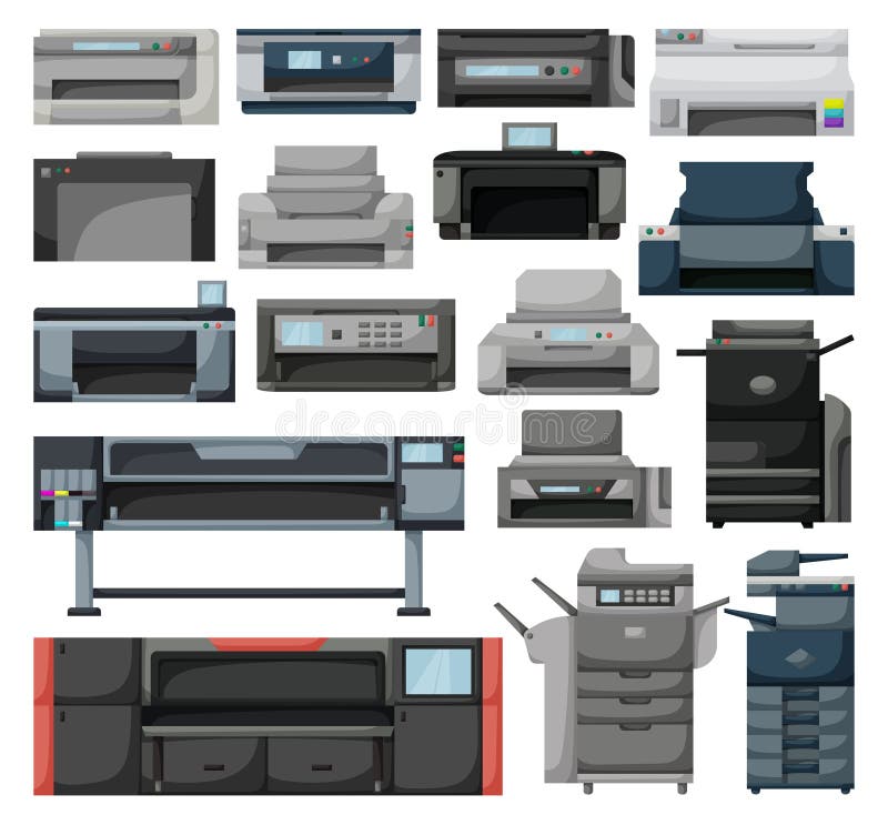 Printer Vector Icon.Cartoon Vector Icon Isolated on White Background ...