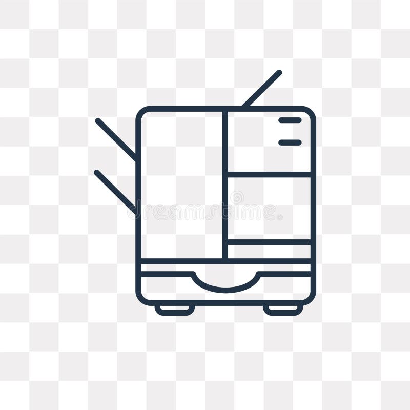 3d Printer Vector Icon Isolated on Transparent Background, Linear 3d ...