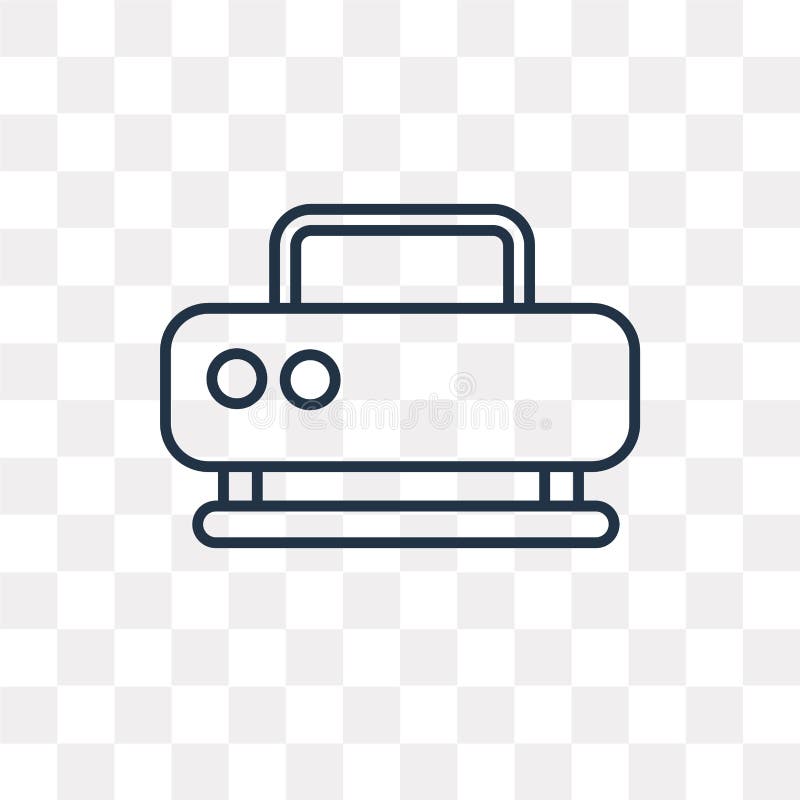 Printer Vector Icon Isolated on Transparent Background, Linear P Stock ...