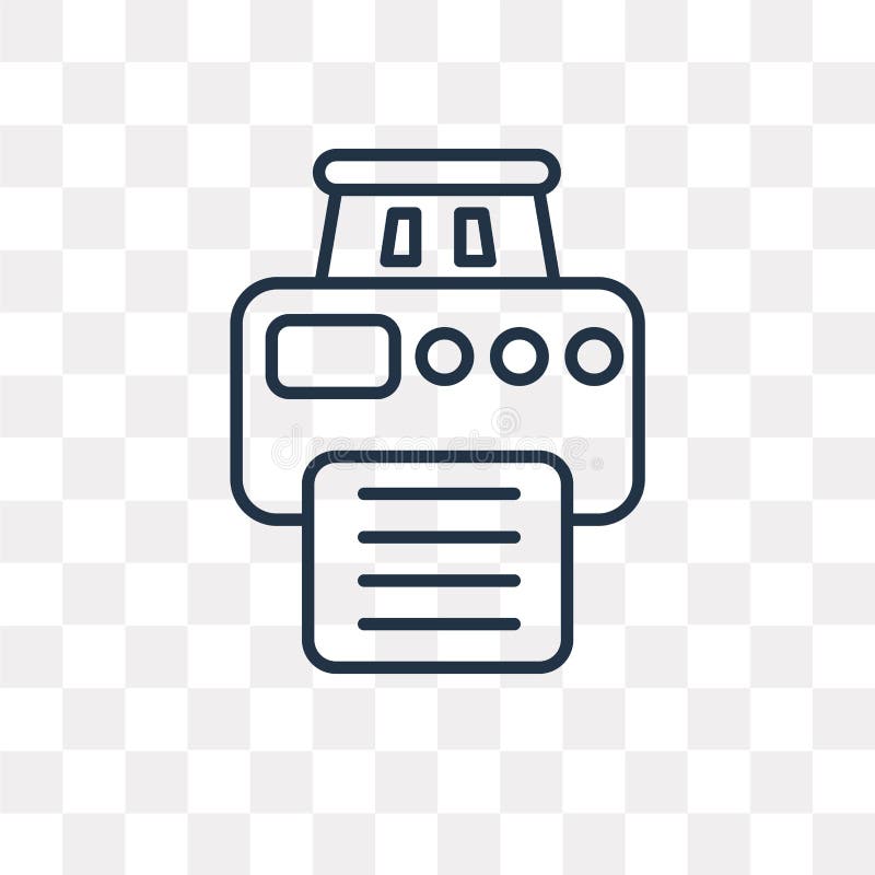 Printer Vector Icon Isolated on Transparent Background, Linear P Stock ...