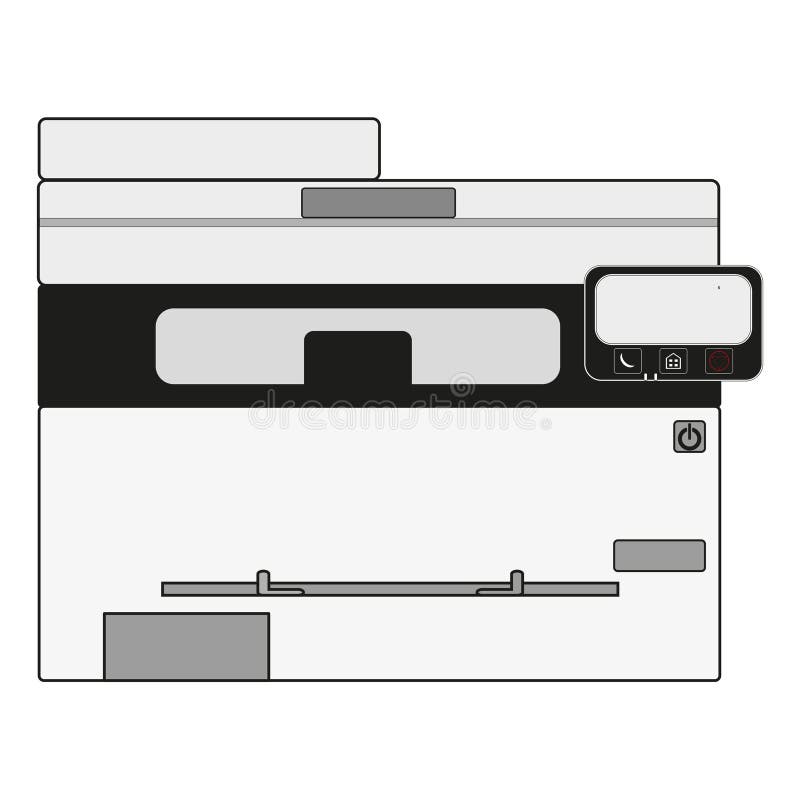 Printer Vector Icon. Office Copier Scanner. Black White Equipment Stock Illustration ...