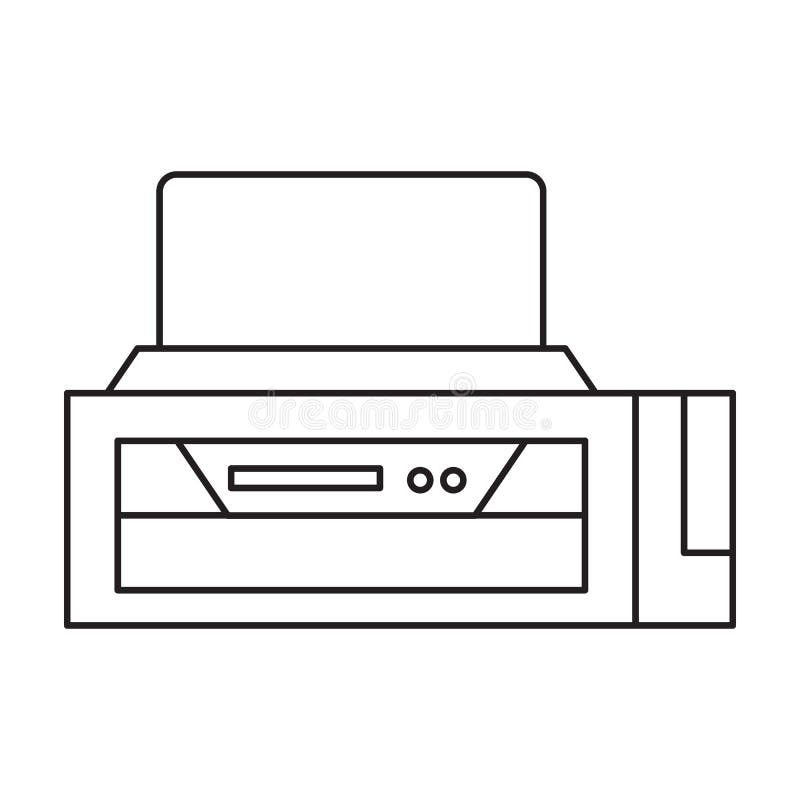 Printer Vector Icon.Outline Vector Icon Isolated on White Background ...