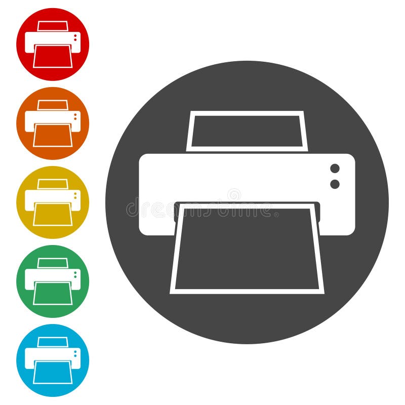 Printer Vector Illustration, Red Icon Stock Vector - Illustration of ...