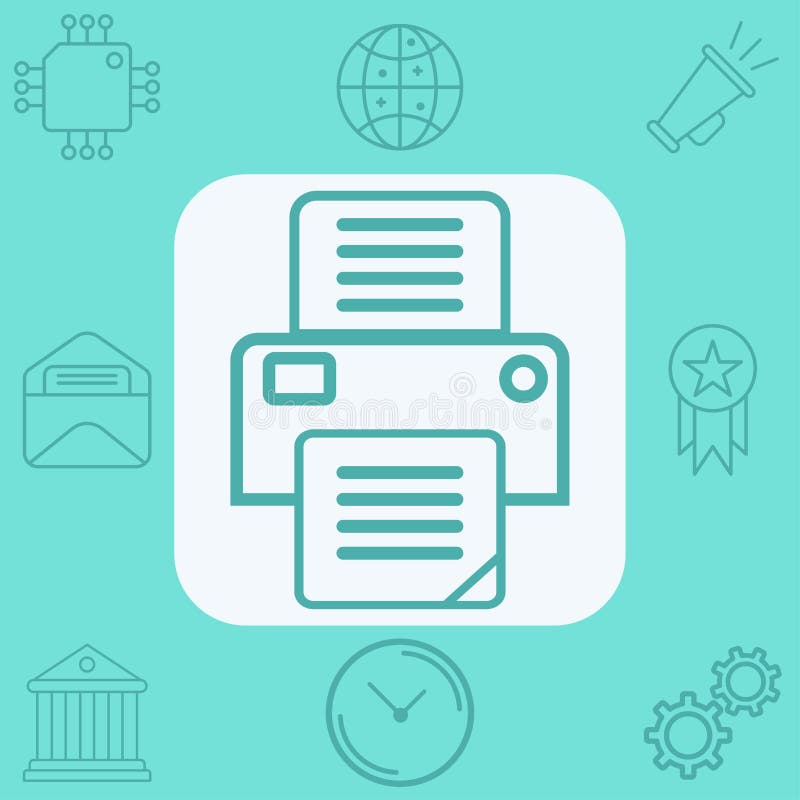Printer Vector Icon Sign Symbol Stock Illustration - Illustration of ...