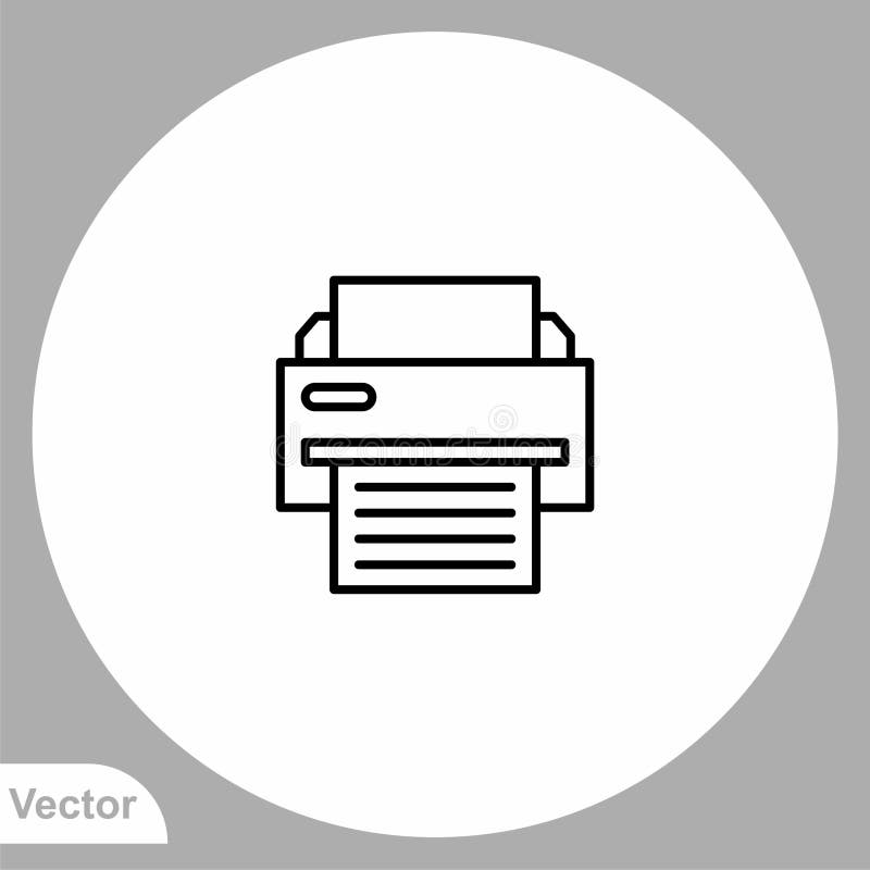 Printer Vector Icon Sign Symbol Stock Vector - Illustration of design ...