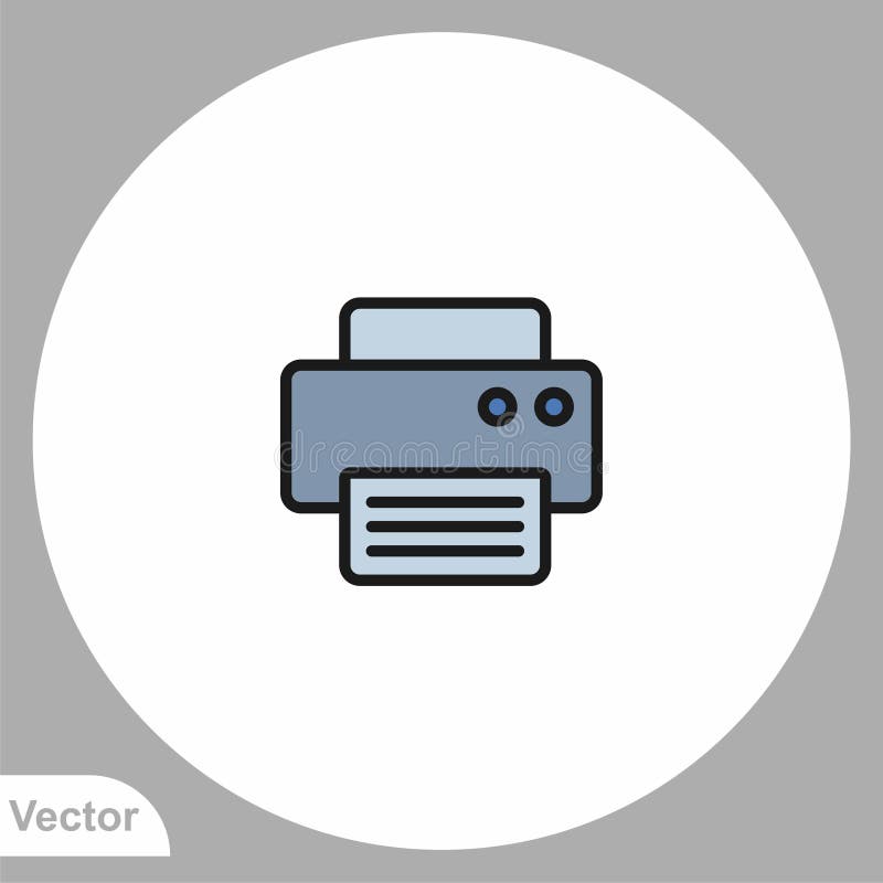 Printer Vector Icon Sign Symbol Stock Vector - Illustration of ...