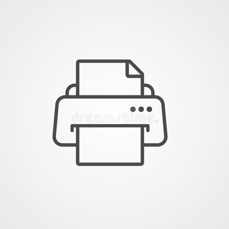 Printer Vector Icon Sign Symbol Stock Vector - Illustration of computer ...