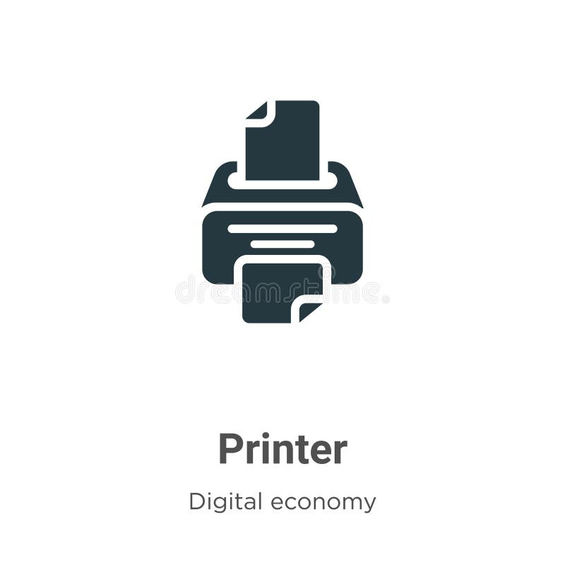 Printer Vector Icon on White Background. Flat Vector Printer Icon ...