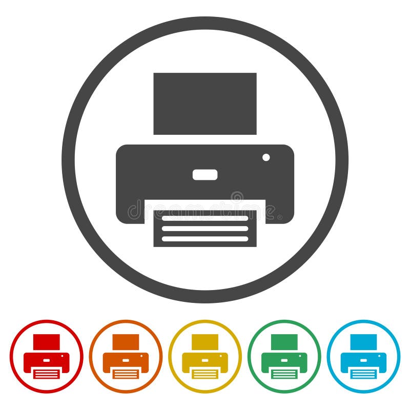Printer - vector icons set stock vector. Illustration of design - 140903789