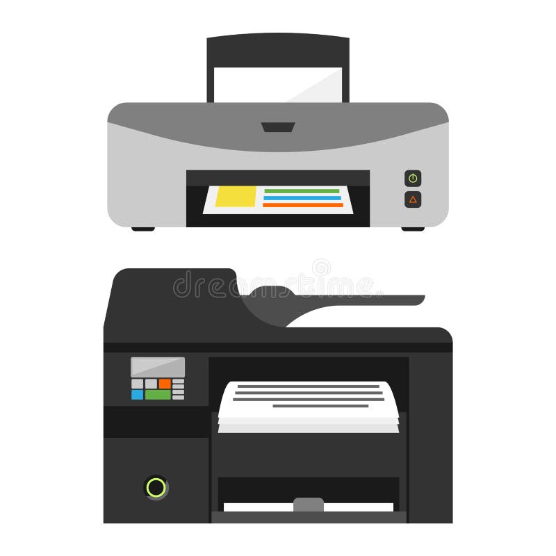 Printer Vector Illustration. Stock Vector - Illustration of printout ...