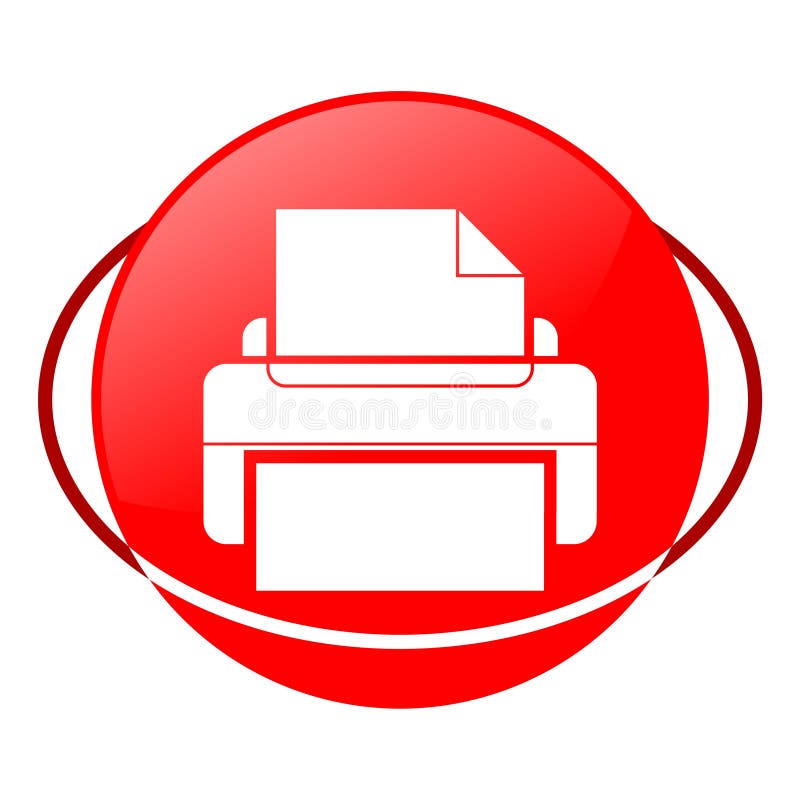 Printer Vector Illustration, Red Icon Stock Vector - Illustration of ...