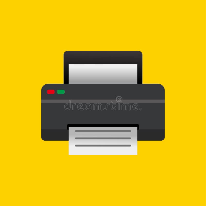 Printer Vector Illustration with Simple Flat Design Stock Vector ...