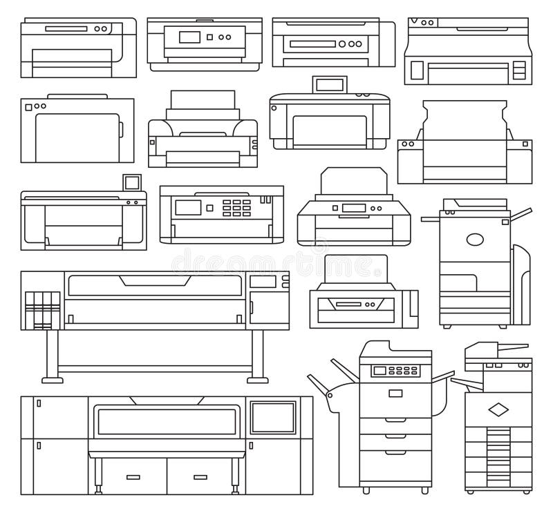 Printer Vector Icon.Outline Vector Icon Isolated on White Background ... Printer Vector Icon.Outline Vector Icon Isolated on White Background ...
