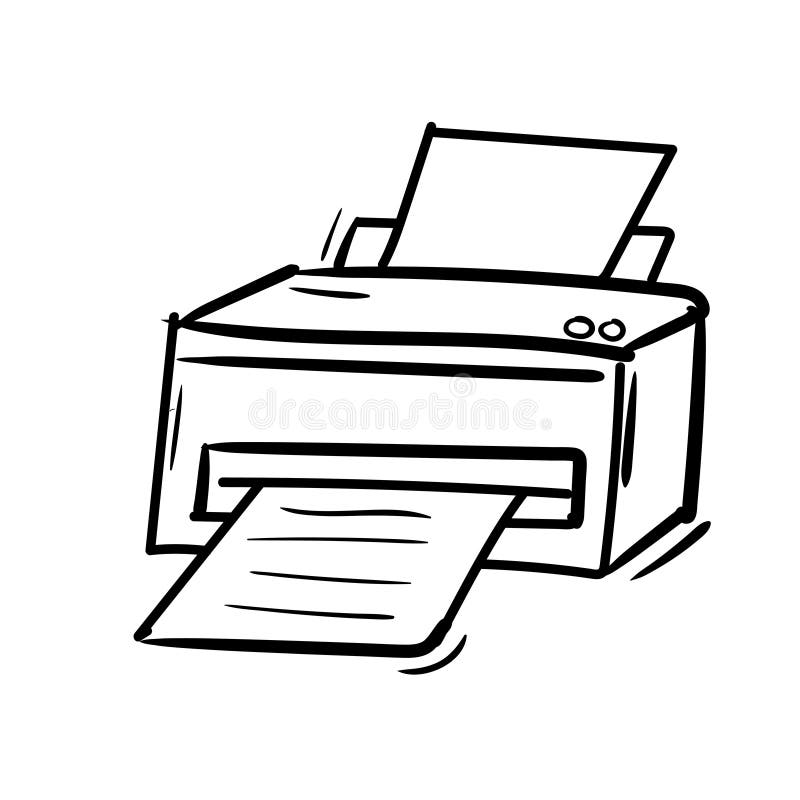 Black And White Printer Drawing at Hugo Carter blog