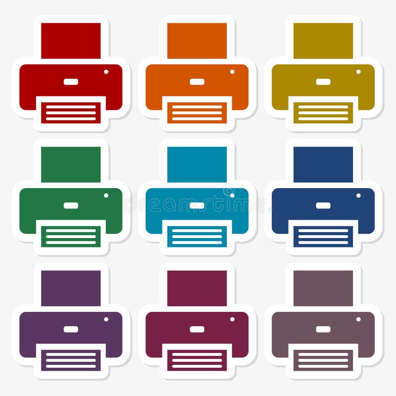 Printer Sticker Logo Design Simple Template Illustration Stock Vector ...