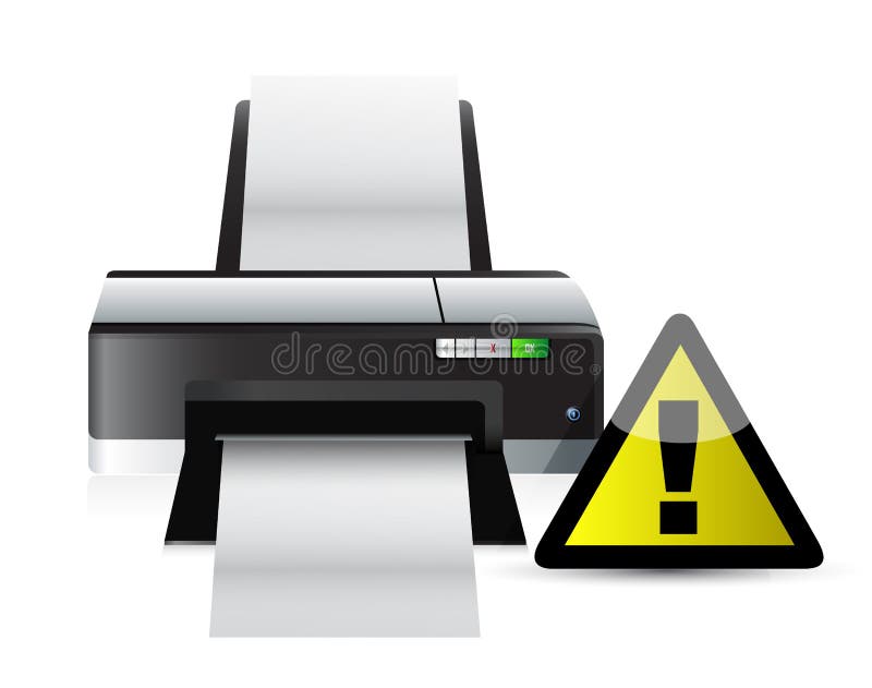 Printer Warning Sign Concept Stock Illustration - Illustration of sign ...