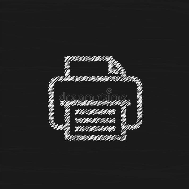 Printer White Sketch Vector Icon. Printer Sign Vector Design Template ...