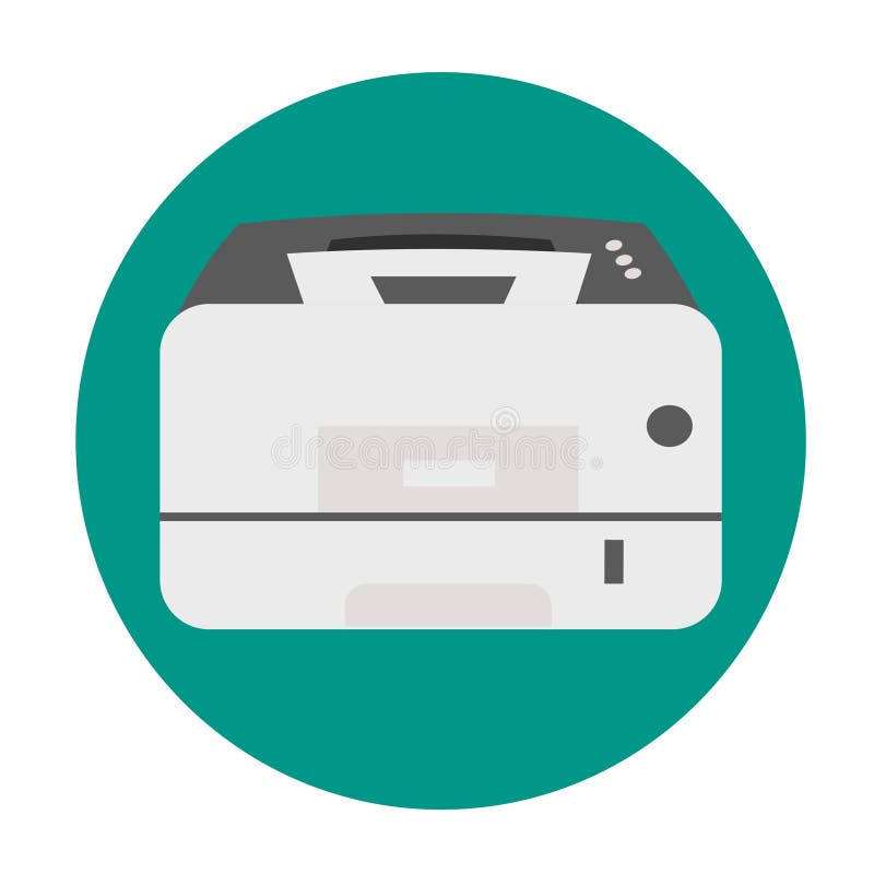 Printer Whith Green Background Flat Illustration Stock Illustration ...